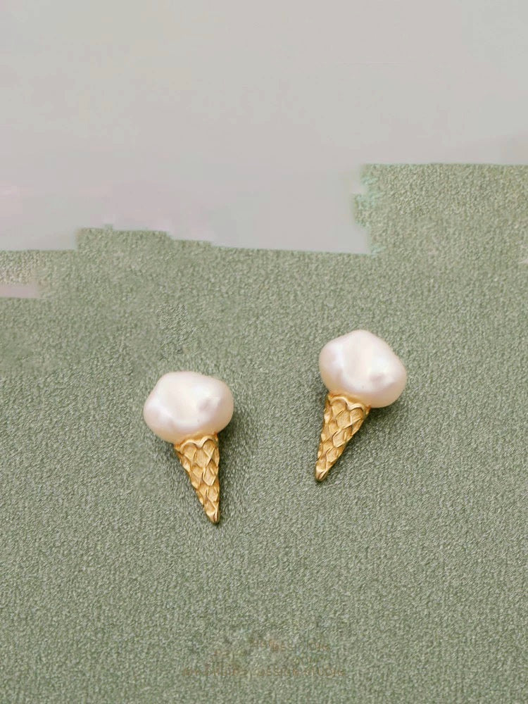 Baroque Pearl Ice Cream Earrings – Plain.J
