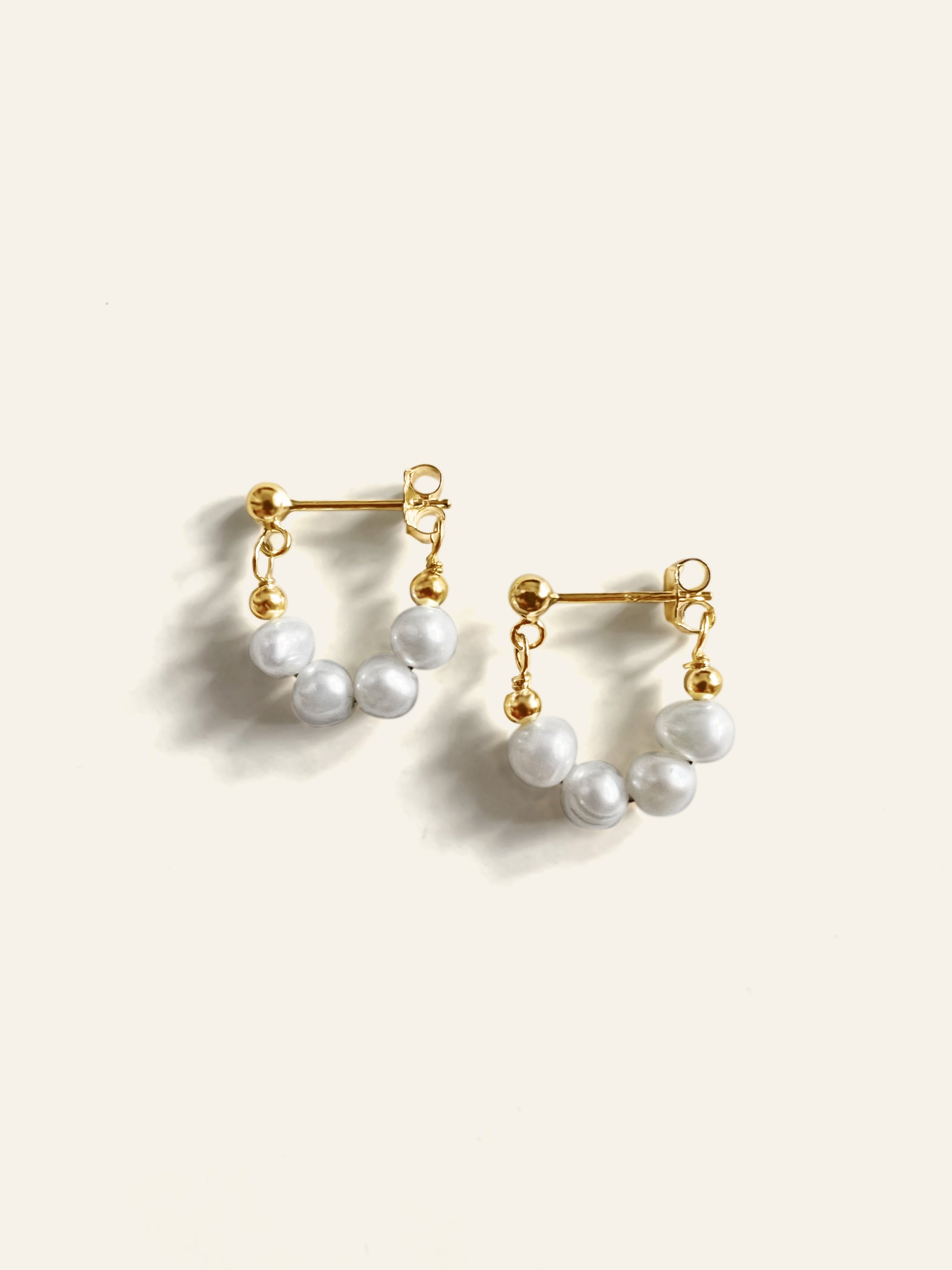 Clara Pearl Hoop Earrings – Plain.J